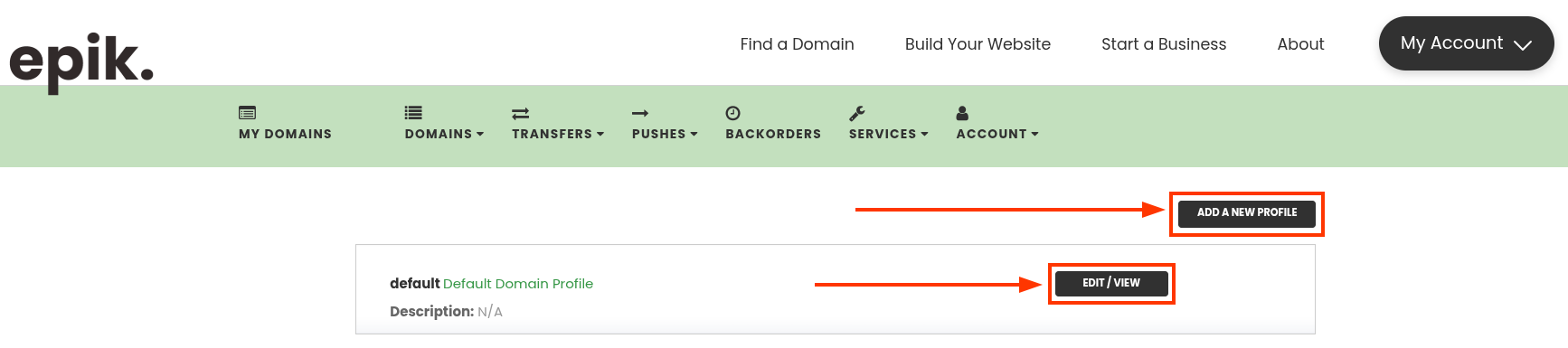 How to use Domain Profiles - Epik