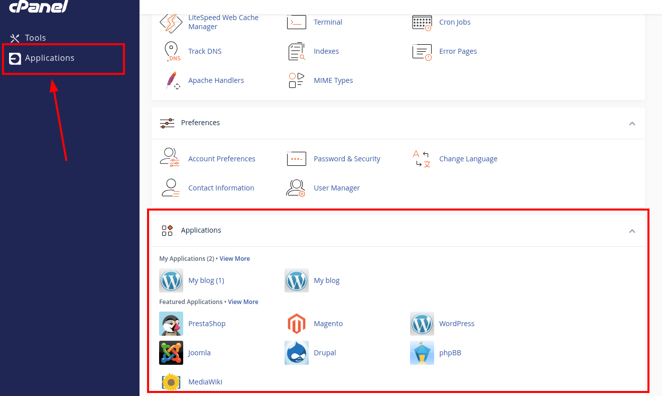 How to install applications in cPanel - Epik