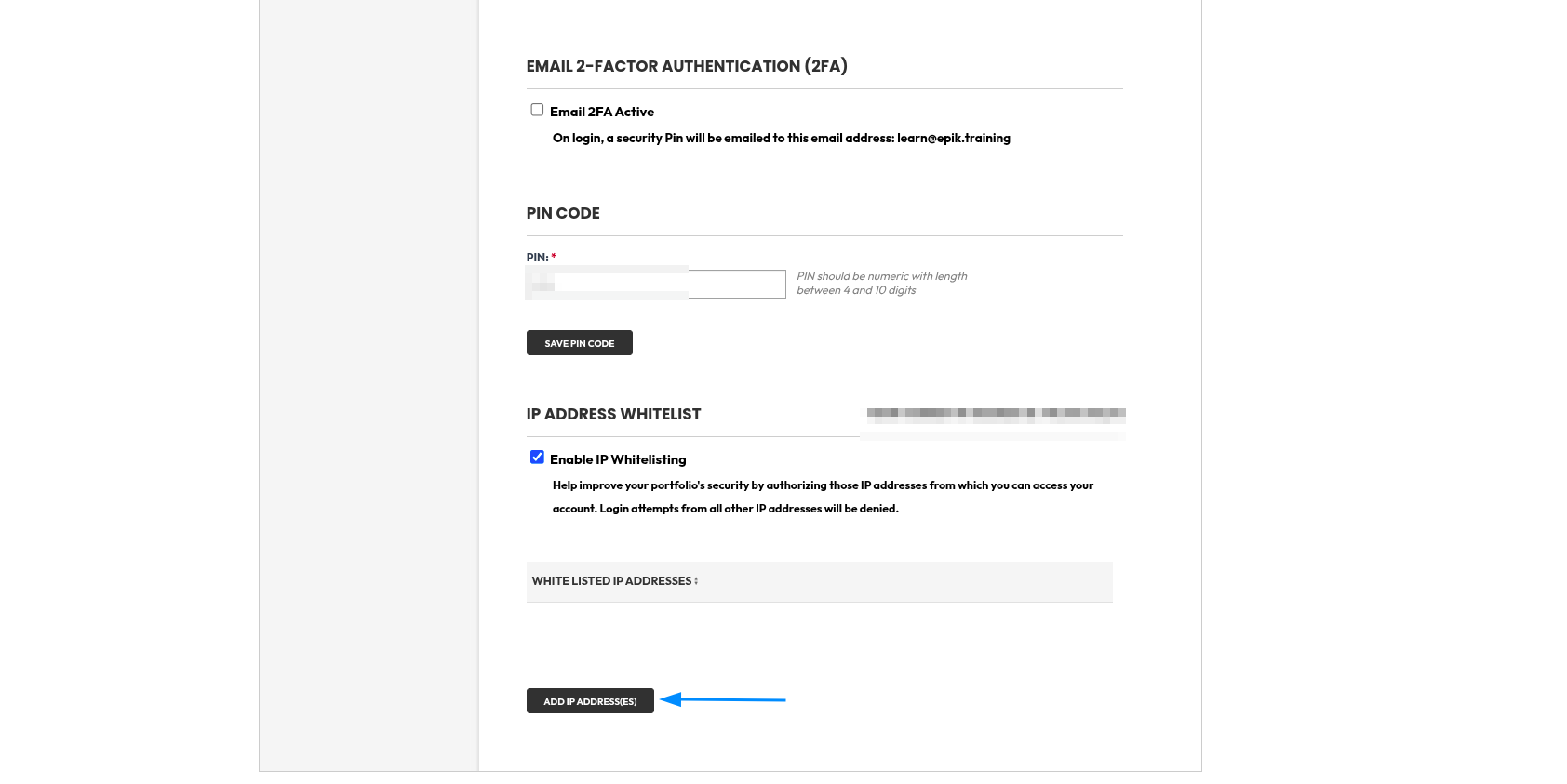 How to use IP Whitelisting - Epik